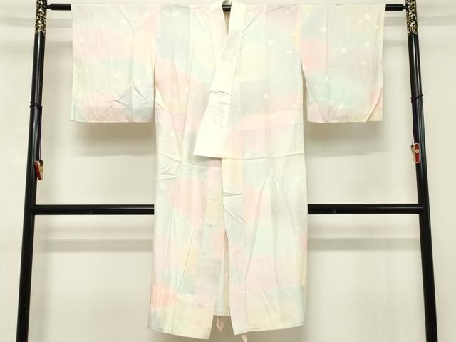 平和屋着物□長襦袢 無双仕立て 梅地紋 暈し染め 正絹 逸品 DABA5158cd