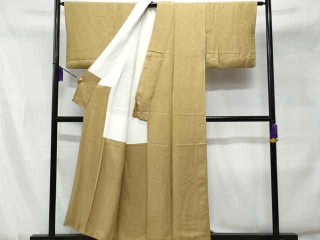 平和屋着物□上質な色無地 菊唐草地紋 桑染色 正絹 逸品 CABA7992fb