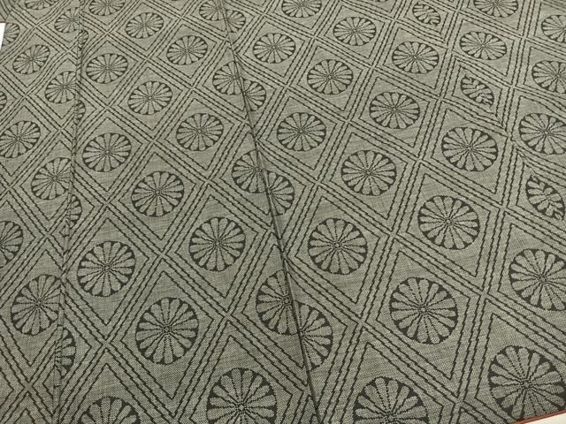 平和屋着物▽本場大島紬 カタス9マルキ 菱花文 正絹 逸品 AABE5603fy