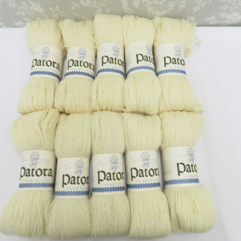 毛糸 藤久 Patora パトラ アラン生成 ウォッシャブル 100gカセ巻き 10かせセット ホワイト系 編み物 手芸材料 未使用品 - メルカリ