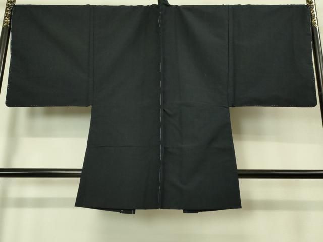 平和屋着物▽羽織 スリーシーズン 春夏秋 塵除け 草花文 黒地 金