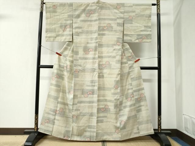 平和屋着物○本場結城紬 重要無形文化財 色無地 樺色 正絹 逸品 AABD0595fy