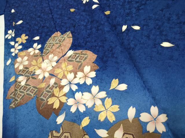 平和屋着物○訪問着 舞花文 暈し染め 金彩 鈴乃屋扱い 正絹 逸品