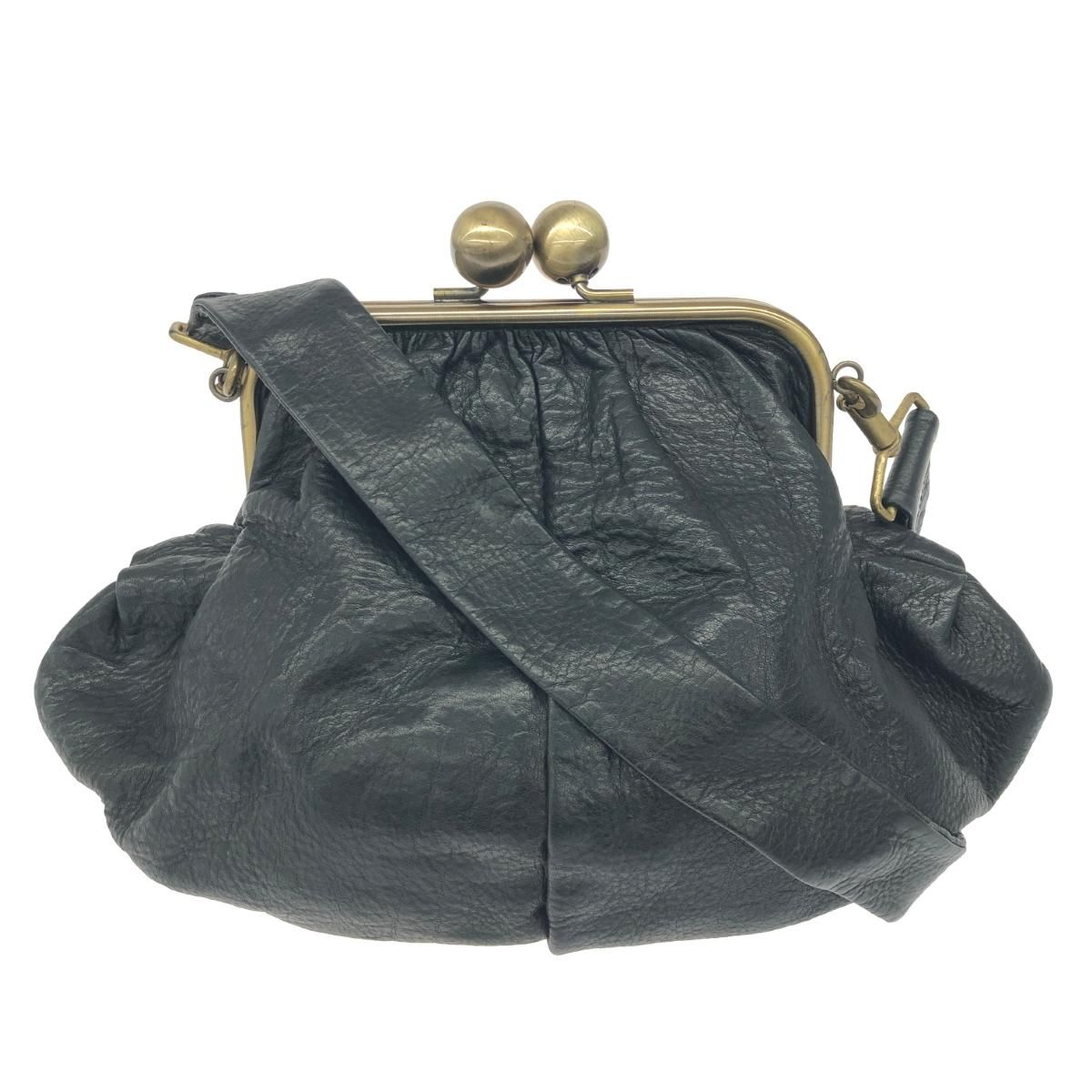 Ampersand アンパサンド がま口ショルダーバッグ レザー ブラック レディース / 240001179492 - メルカリ