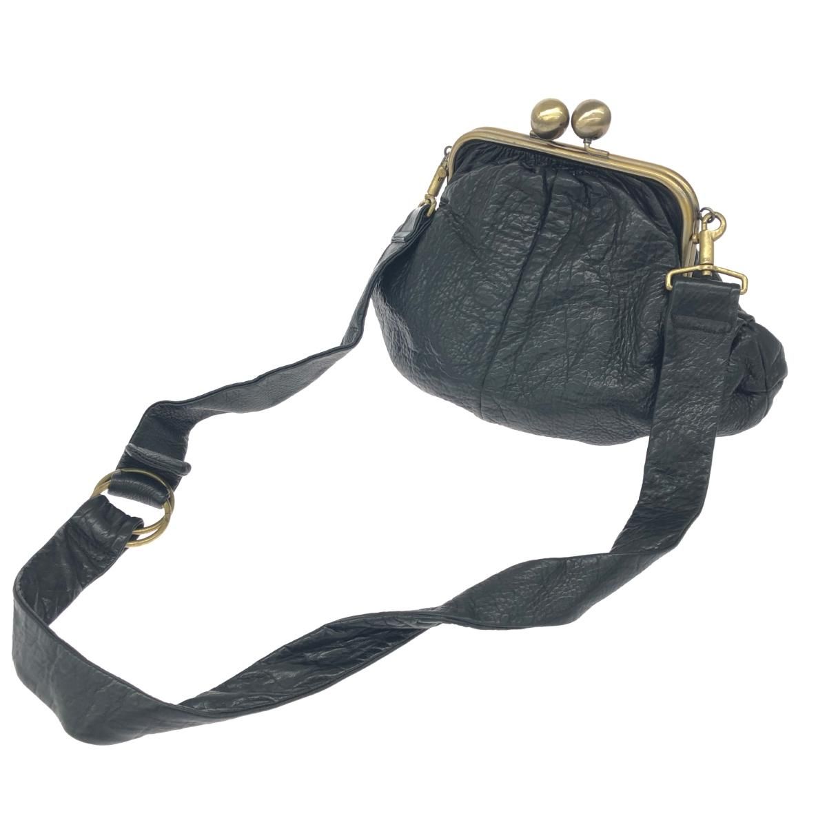 Ampersand アンパサンド がま口ショルダーバッグ レザー ブラック レディース / 240001179492 - メルカリ