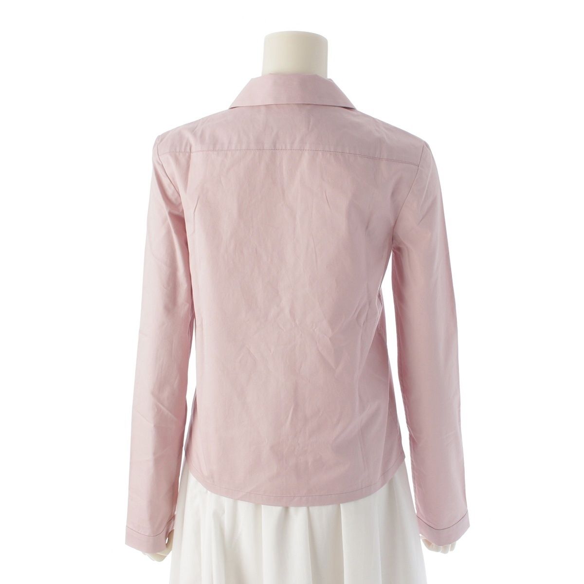 ミュウミュウ 24年 コットン ロゴ刺繍 ポプリン 長袖シャツ MK1888