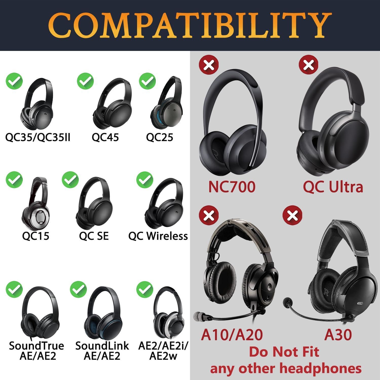 SOULWIT イヤーパッドカバー ヘッドホンパッドカバー Bose