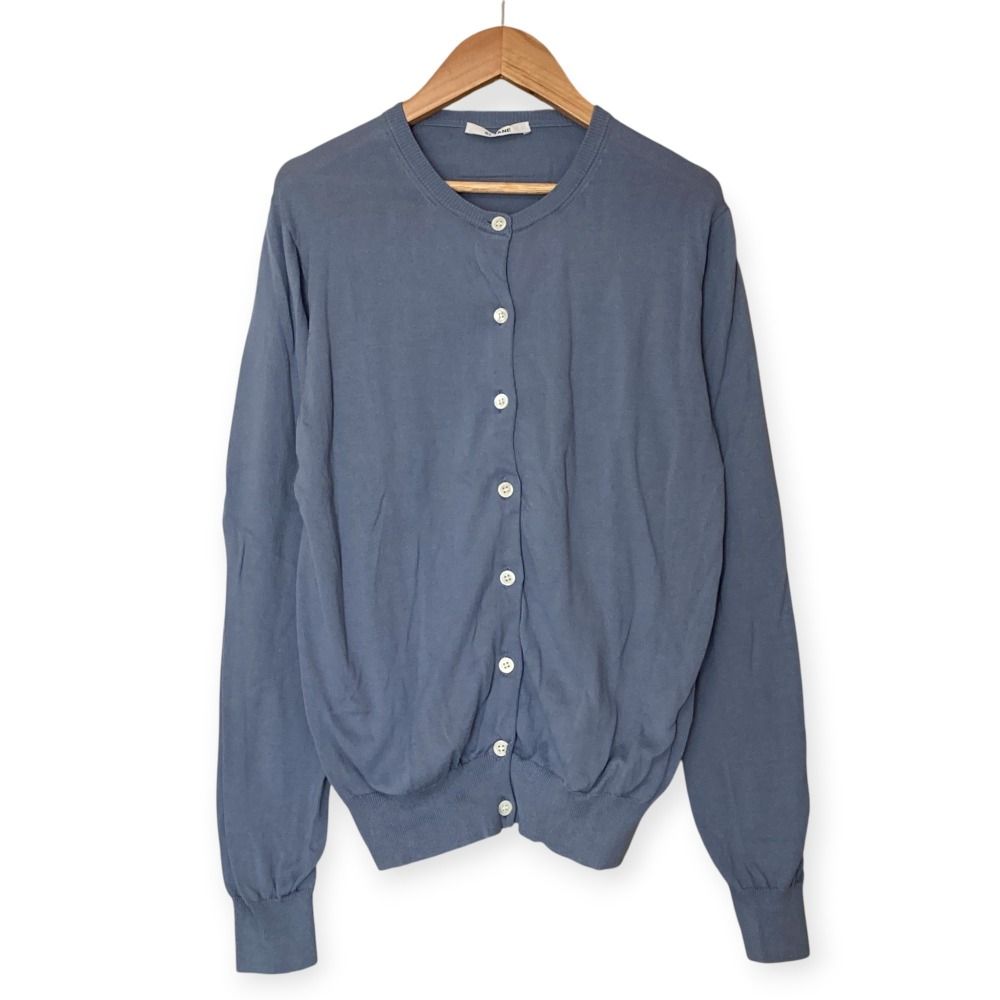 美品 SLOANE スローン 14G コットン クルーネック ニットカーディガン