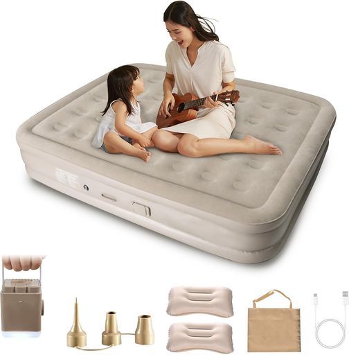 DAIDAIZAI エアーベッド 電動エアーベッド 電動ポンプ内蔵 シングルサイズ 190×100×40CM 耐荷重150KG 枕付き エアーマットレス 空気ベッド 自動膨張 フロック表面加工 極厚 防水 防潮 寝心地良い DAIDAIZAIエアーベッド電動エアーベッド電動ポンプ内蔵シングルサイズ