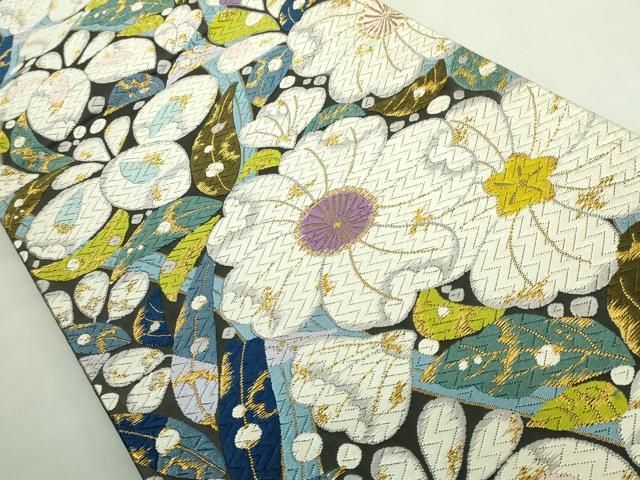 平和屋着物○極上 西陣 河合美術織物謹製 六通柄袋帯 唐織 辻が花 金糸