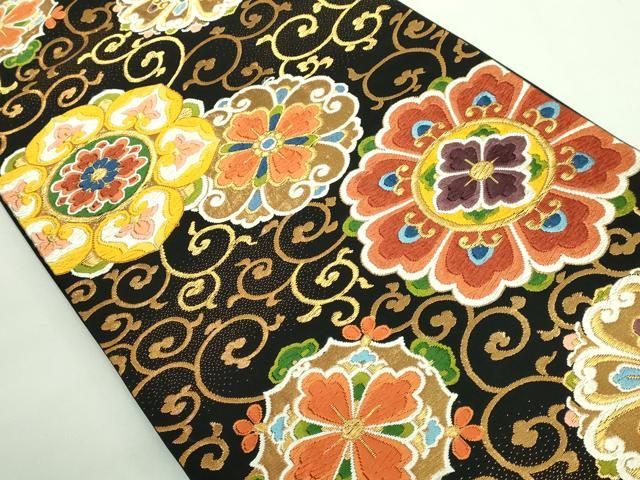 平和屋着物○極上 西陣 河合美術織物謹製 六通柄袋帯 唐織 正倉院花