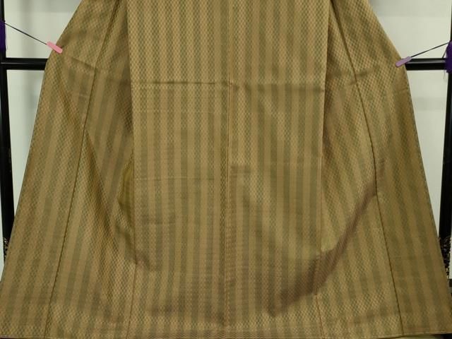 平和屋本店○極上 山下八百子 本場黄八丈 市松綾織 紬 逸品 未使用