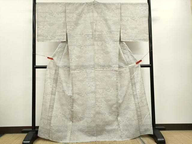 平和屋着物＊夏物 結城紬 夏結城 100亀甲 吉祥文 正絹 逸品 未使用