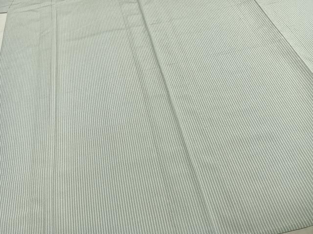 平和屋着物▽本塩沢 単衣 やまだ織 縞 証紙付き 正絹 逸品 AABE5639fy