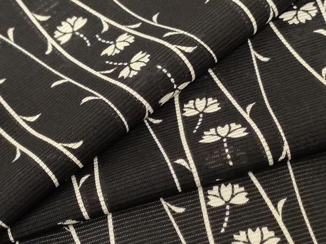 平和屋着物＊夏物 小紋 絽 枝花文 正絹 逸品 AABE7486jd - メルカリ