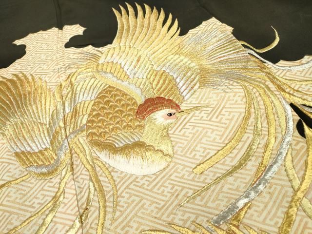 平和屋着物▽豪華黒留袖 刺繍 鳳凰 金彩 正絹 逸品 DAAZ6845fe - メルカリ