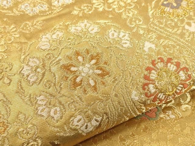 平和屋着物▽六通柄袋帯 唐織 名物裂 金銀糸 鈴乃屋扱い 正絹 逸品