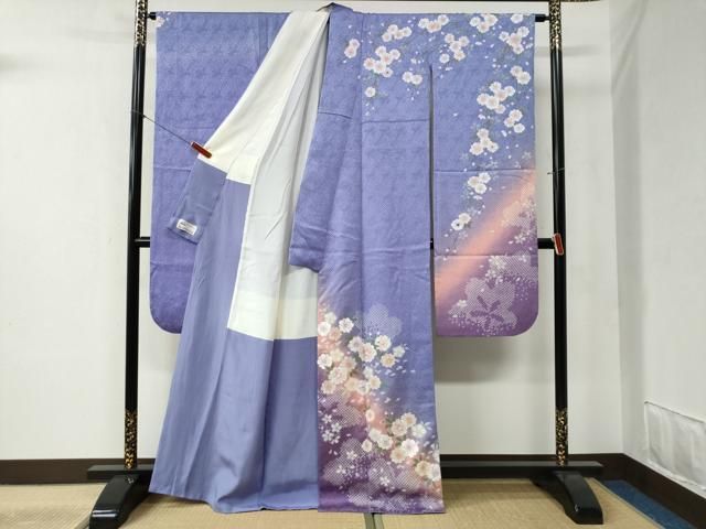 平和屋着物○豪華振袖・長襦袢セット 舞桜文 ラメ糸 暈し染め やまと誂