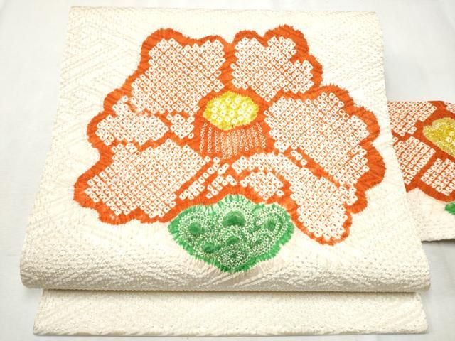 平和屋着物○九寸名古屋帯 総絞り 舞花文 正絹 逸品 CABB9402hy - メルカリ