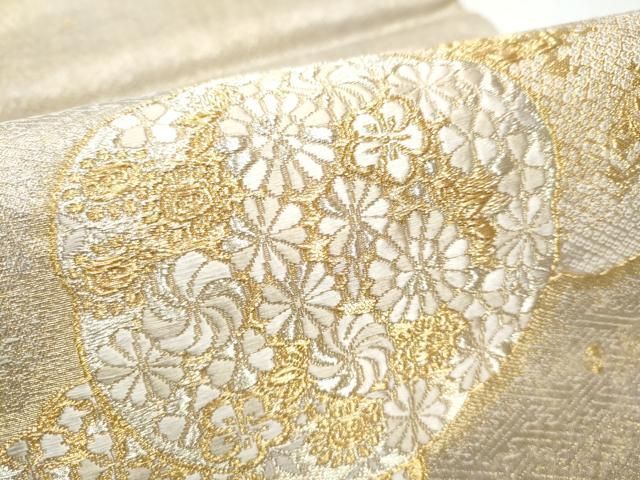 平和屋着物○西陣の名門 加納幸謹製 六通柄袋帯 唐織 花丸文 金銀糸