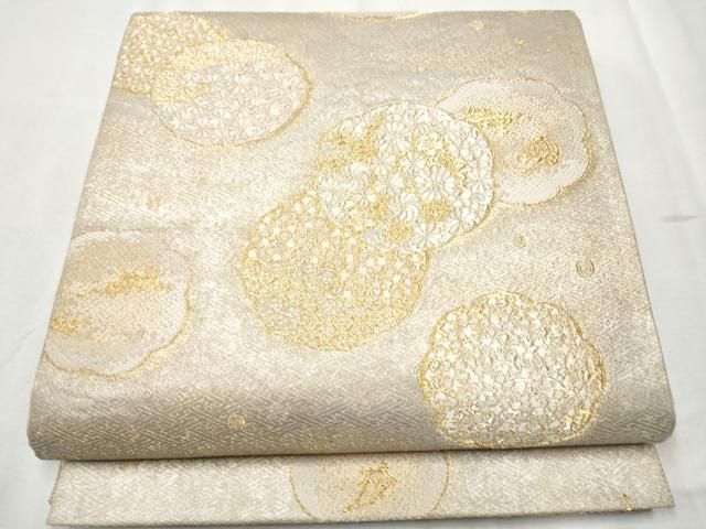 平和屋着物○西陣の名門 加納幸謹製 六通柄袋帯 唐織 花丸文 金銀糸