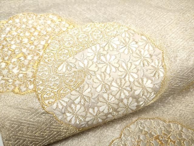 平和屋着物○西陣の名門 加納幸謹製 六通柄袋帯 唐織 花丸文 金銀糸