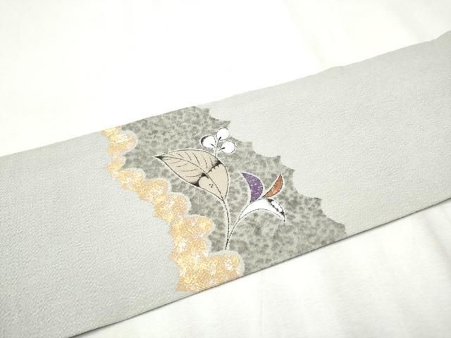 平和屋着物○内山晴祥 九寸名古屋帯 辻が花 金彩 鬼しぼ縮緬 正絹 逸品
