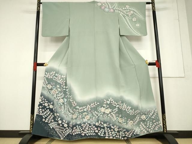 平和屋着物○訪問着 辻が花 絞り 舞花文 暈し染め 正絹 逸品