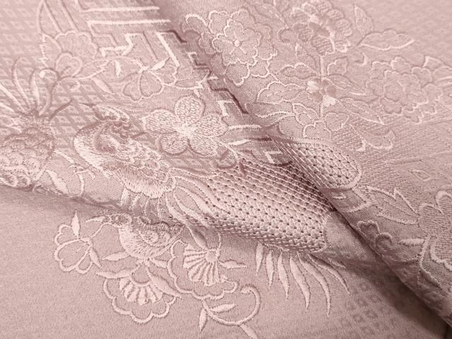 平和屋着物□中国三大刺繍 相良刺繍 総刺繍 無地絵羽訪問着 更紗花鳥文