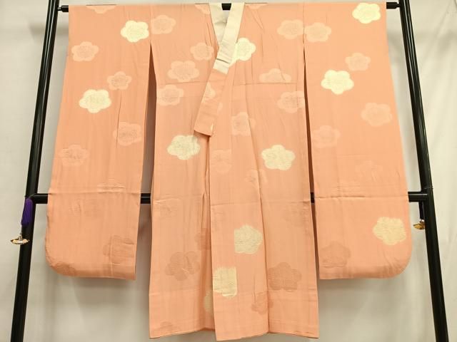 平和屋着物□振袖用長襦袢 無双仕立て 絞り 舞梅地紋 正絹 逸品