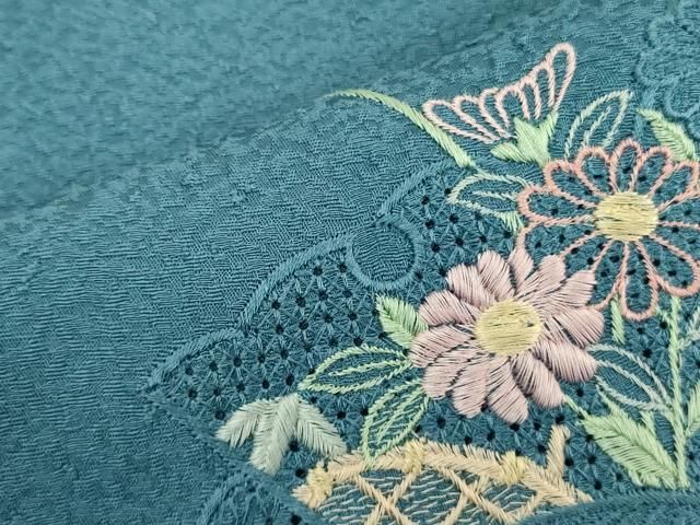平和屋着物□中国三大刺繍 スワトウ刺繍 汕頭刺繍 総刺繍 訪問着 地紙