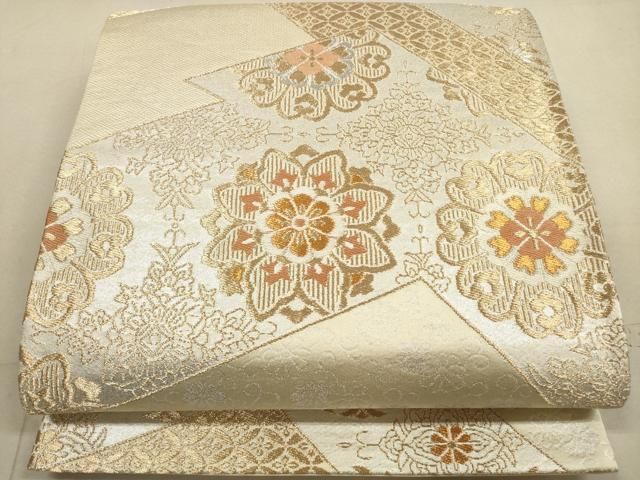 平和屋着物◎六通柄袋帯 正倉院花文 金銀糸 正絹 逸品 DABA8048xg