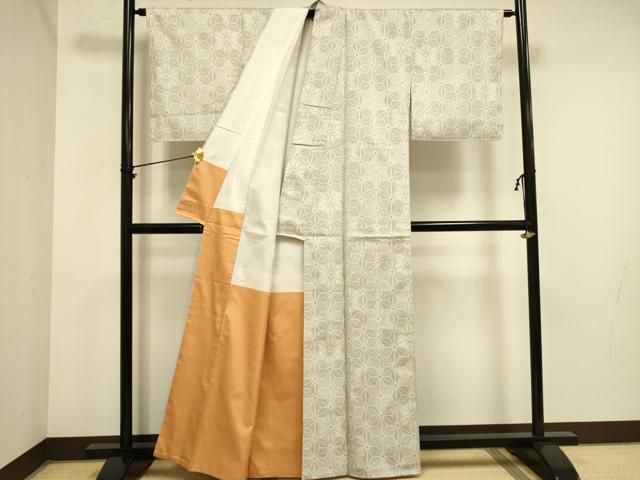 平和屋着物□上質な紬 麻の葉文様 正絹 逸品 DABA6546op - メルカリ