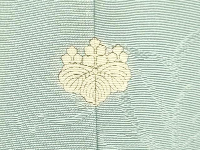 平和屋着物▽上質な色無地 唐草地紋 秘色色 正絹 逸品 DAAZ5400du