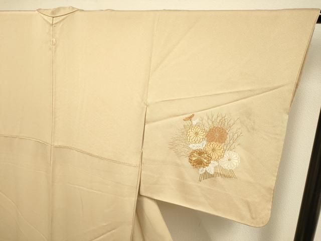 平和屋着物●訪問着　総刺繍　草花丸文　金糸　正絹　逸品　DAAW5997ud 平和屋着物▽訪問着 駒刺繍 総刺繍 草花文 金糸 正絹 逸品 DAAZ5442du