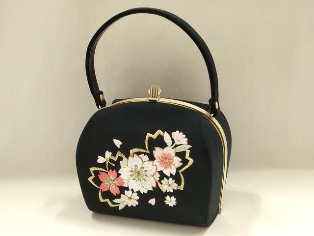 平和屋着物▽和装小物 和装バッグ ハンドバッグ 刺繍 桜 金糸 逸品
