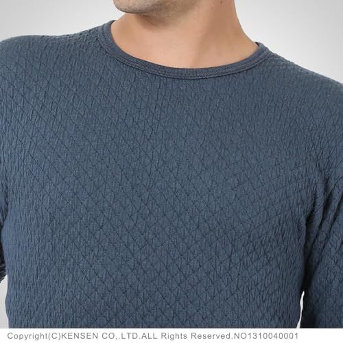 ひだまり] 紳士用 長袖 丸首 シャツ チョモランマ[サピウム][3重袖