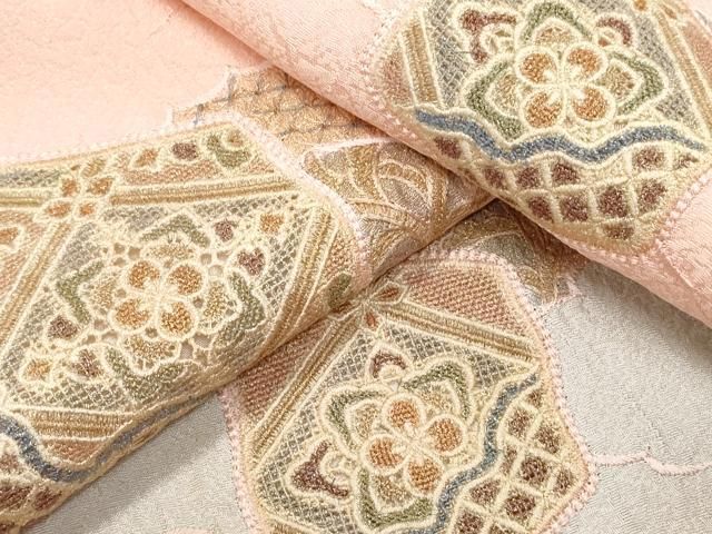 平和屋着物▽中国三大刺繍 スワトウ刺繍 総刺繍 訪問着 亀甲花文 暈し