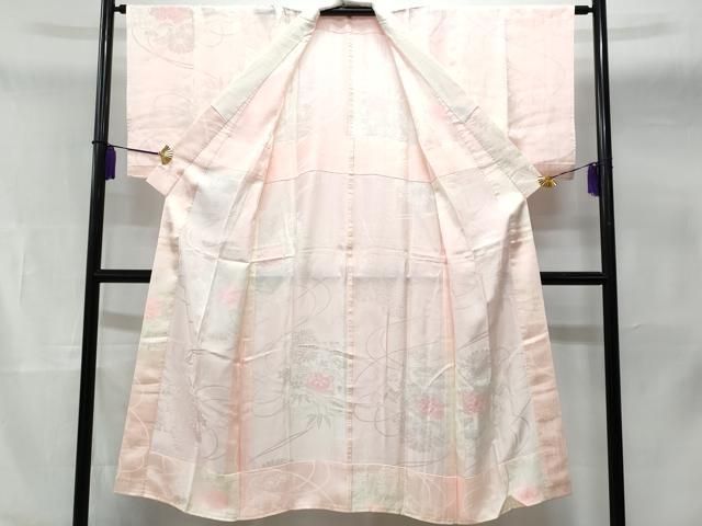 平和屋着物□長襦袢 無双仕立て 檜扇花文 暈し染め 正絹 逸品 未使用