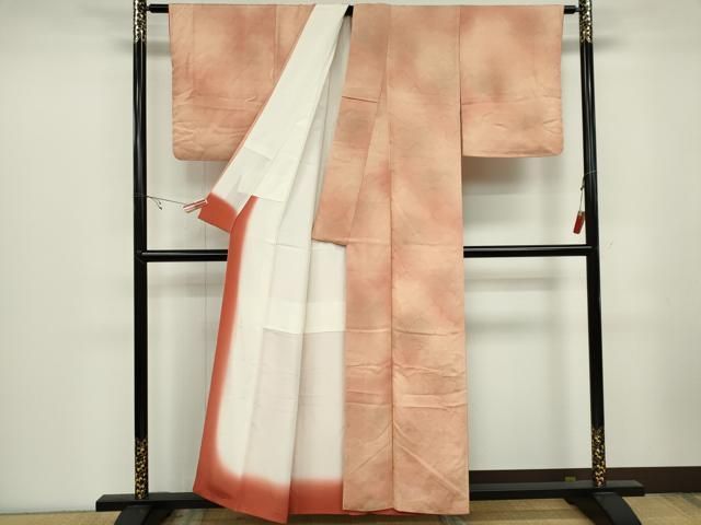 平和屋着物□上質な小紋 雪輪青海波地紋 暈し染め 正絹 逸品