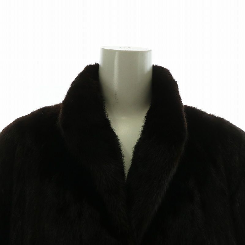 ノーブランド ファーコート アウター 毛皮 ミンク ミドル 肩パッド 11