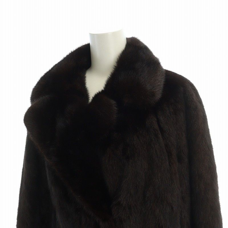 ノーブランド品 毛皮コート ミンクファー ミドル 総裏地 長袖 ネーム