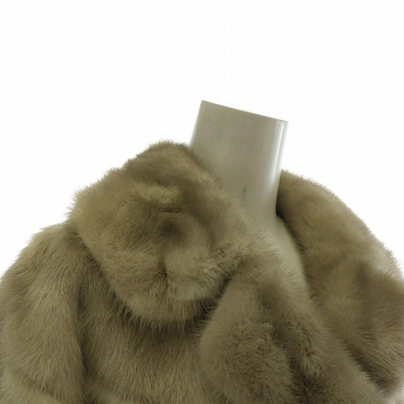 【中古】フィアンセス Fiancesse サファイアミンクファー コート ミドル シェブロン アウター 毛皮 13 XL グレー フィアンセス Fiancesse サファイアミンクファー コート ミドル