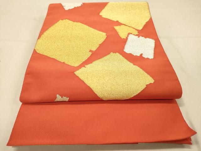 平和屋着物◎爪掻き本綴れ 八寸名古屋帯 箔散らし文 金銀糸 正絹 逸品