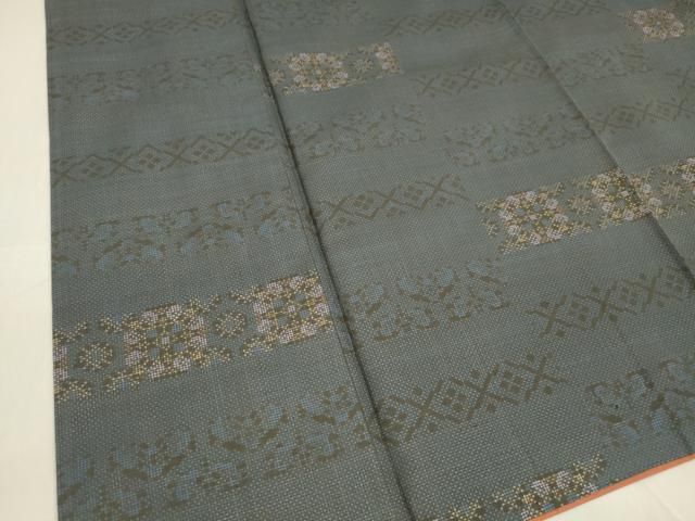 平和屋着物□本場大島紬 古代染色 純泥染 7マルキ 横段文 証紙付き