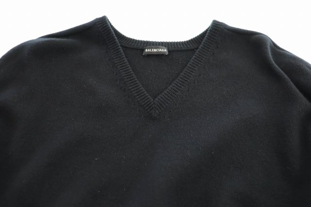 バレンシアガ BALENCIAGA 22SS カットオフ加工 オーバーサイズ Vネック