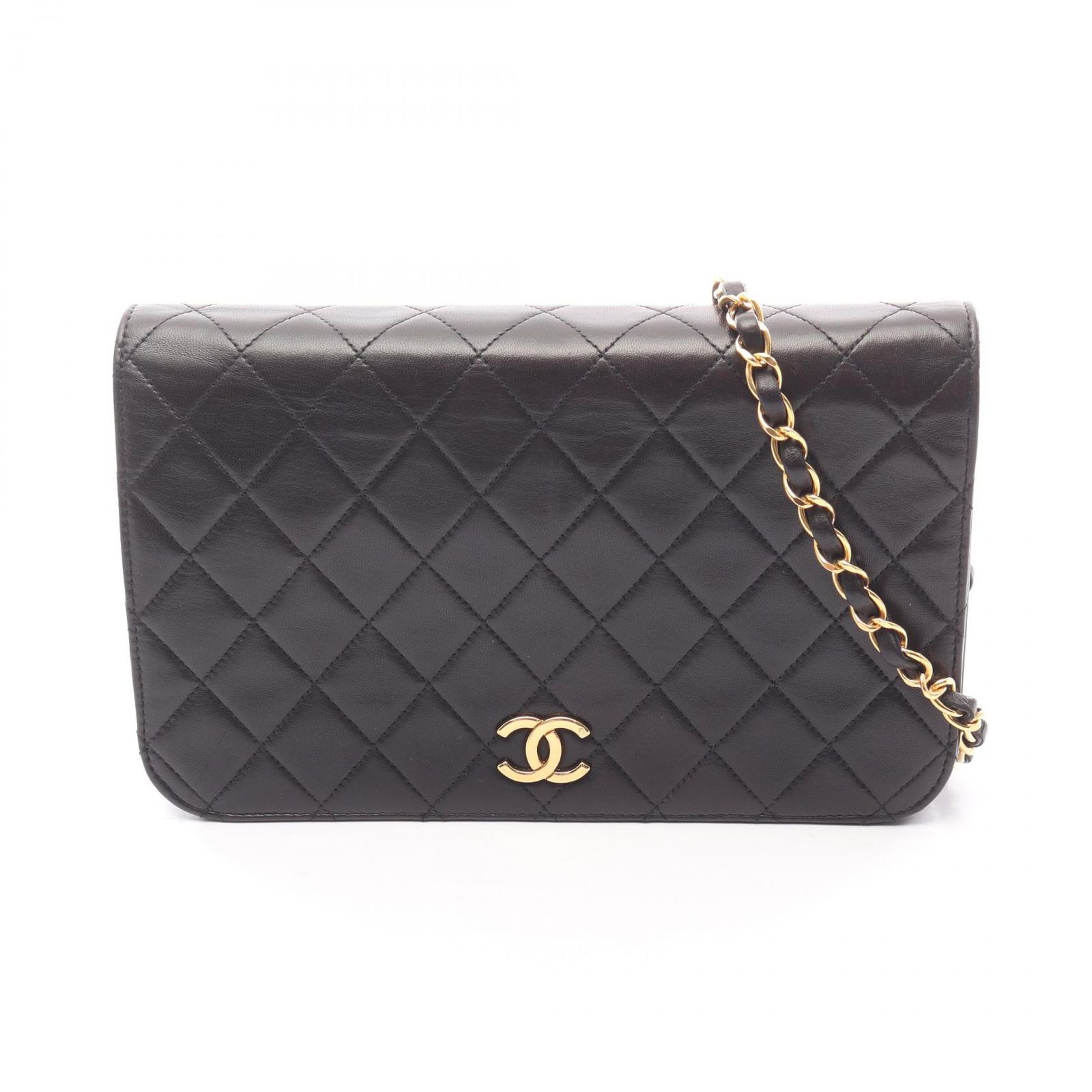 シャネル CHANEL ショルダーバッグ マトラッセ フルフラップ ブラック