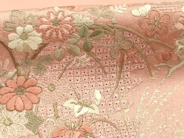 平和屋着物□訪問着 中国三大刺繍 汕頭刺繍 スワトウ刺繍 相良刺繍