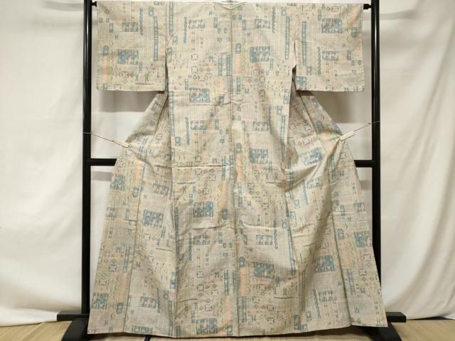 平和屋着物□本場染大島紬 吉祥花鳥文 正絹 逸品 未使用 CAAZ5743ev