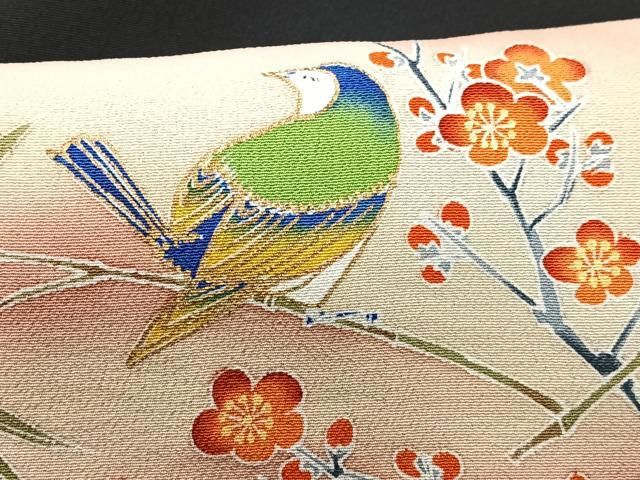 平和屋着物□豪華黒留袖 作家物 地紙花鳥文 暈し染め 金彩 正絹 逸品